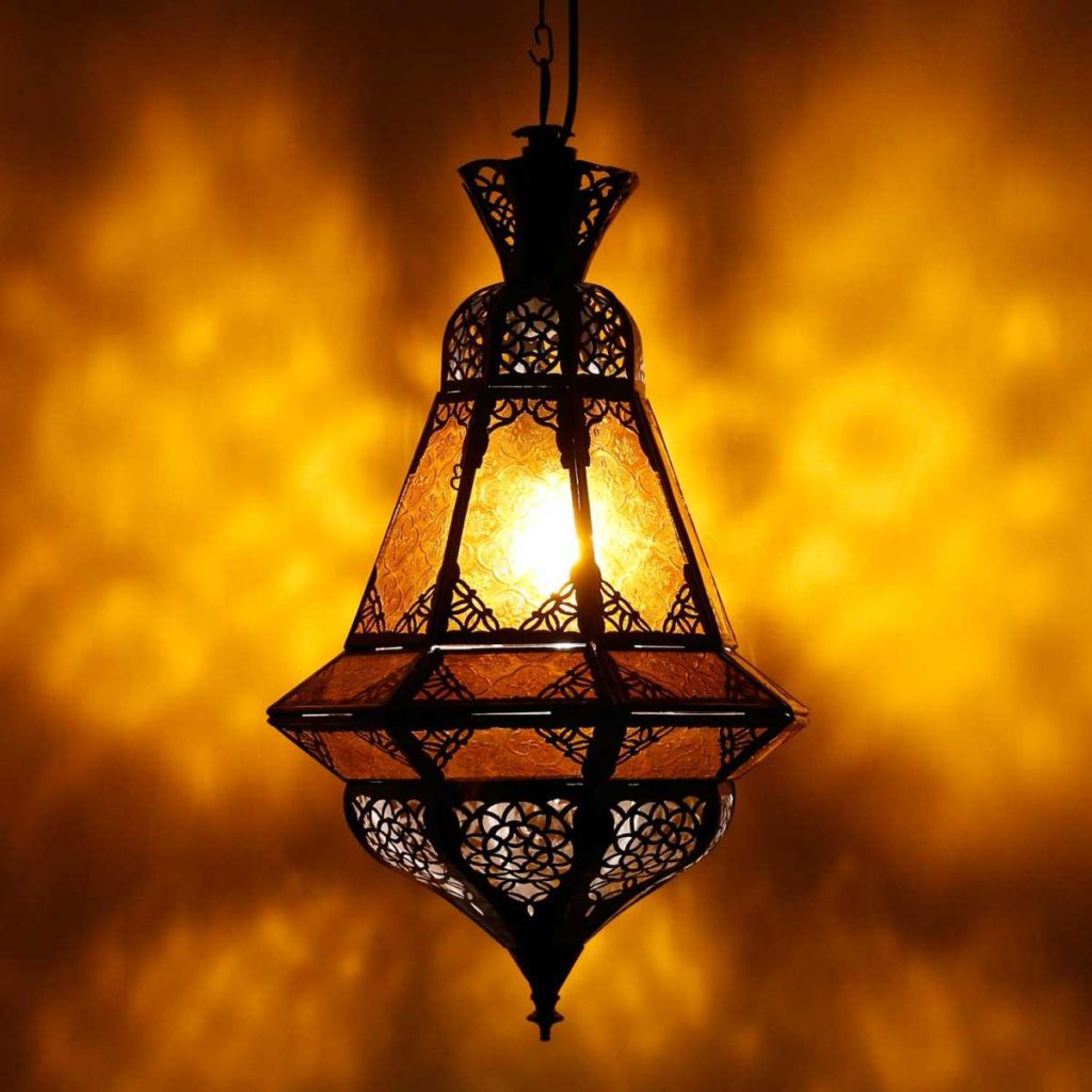Marocká závesná lampa Houta žltá - Maroko Dekor
